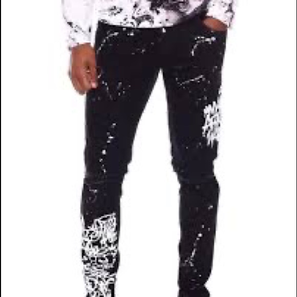 SPARK | Jeans | Spark Mens Skinny Fit Ripped Jean With Graffiti | Poshmark